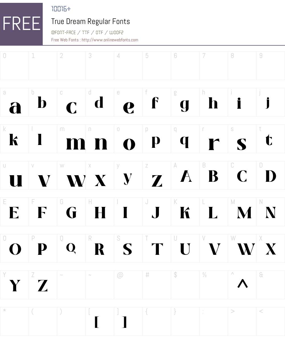 True Dream 1.000 Fonts Free Download - OnlineWebFonts.COM