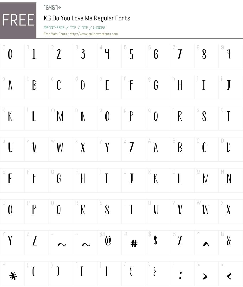 KG Do You Love Me Regular 1.000 Fonts Free Download - OnlineWebFonts.COM