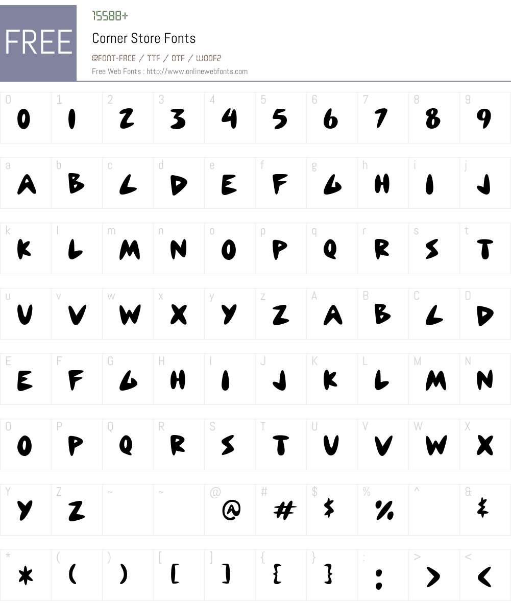 Corner Store 1.00;October 4, 2023;FontCreator 11.5.0.2430 64-bit Fonts ...