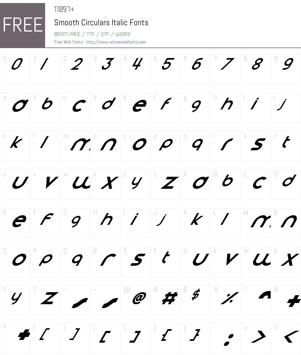 Smooth Circulars Italic 1.00 September 26, 2014, initial release Fonts Free Download ...