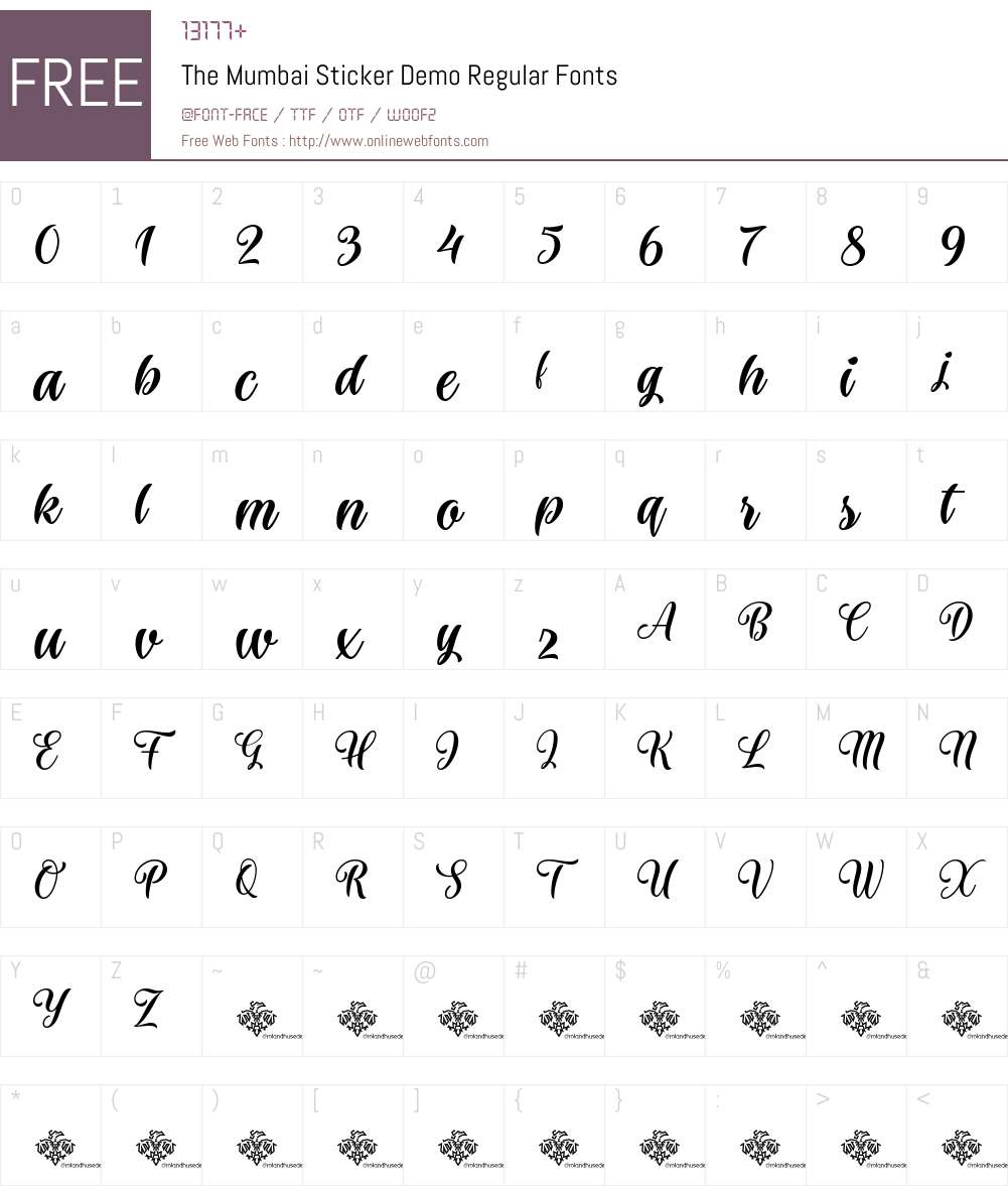 The Mumbai Sticker Demo Regular 1.000 Fonts Free Download ...