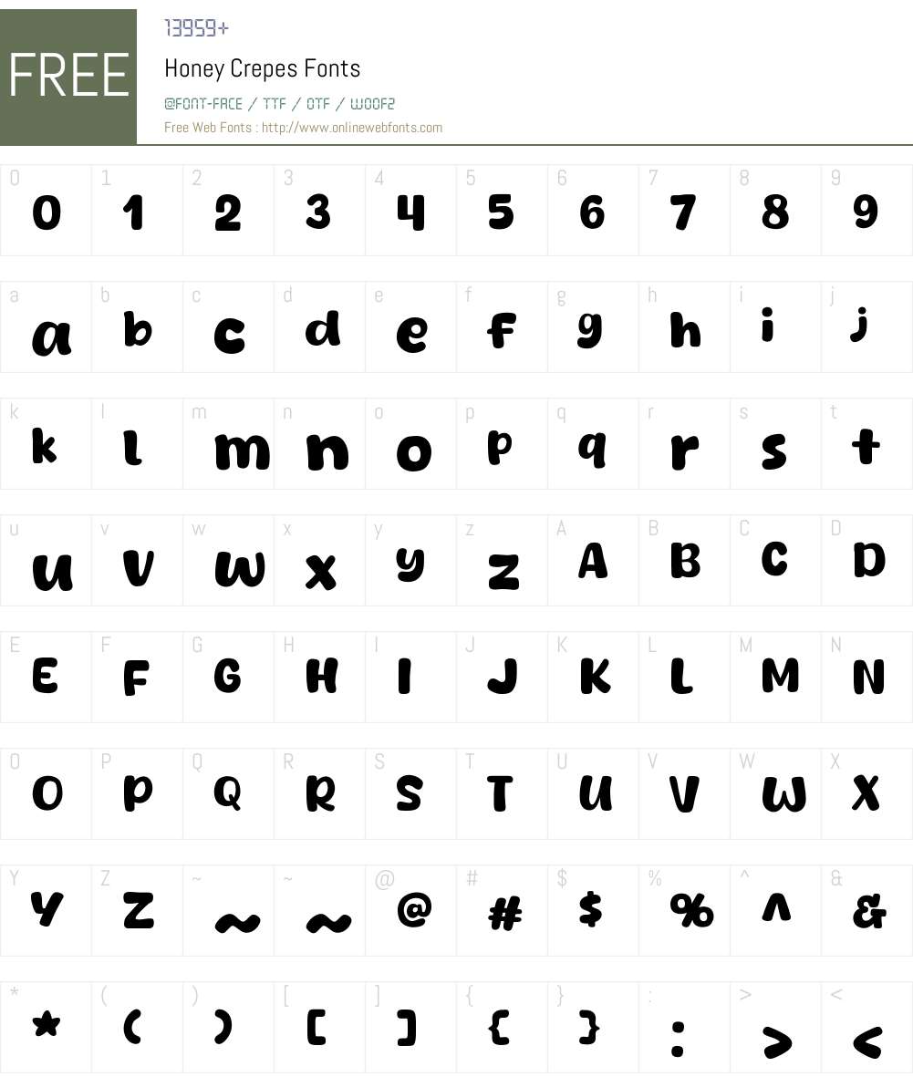 Honey Crepes 1.000 Fonts Free Download - OnlineWebFonts.COM