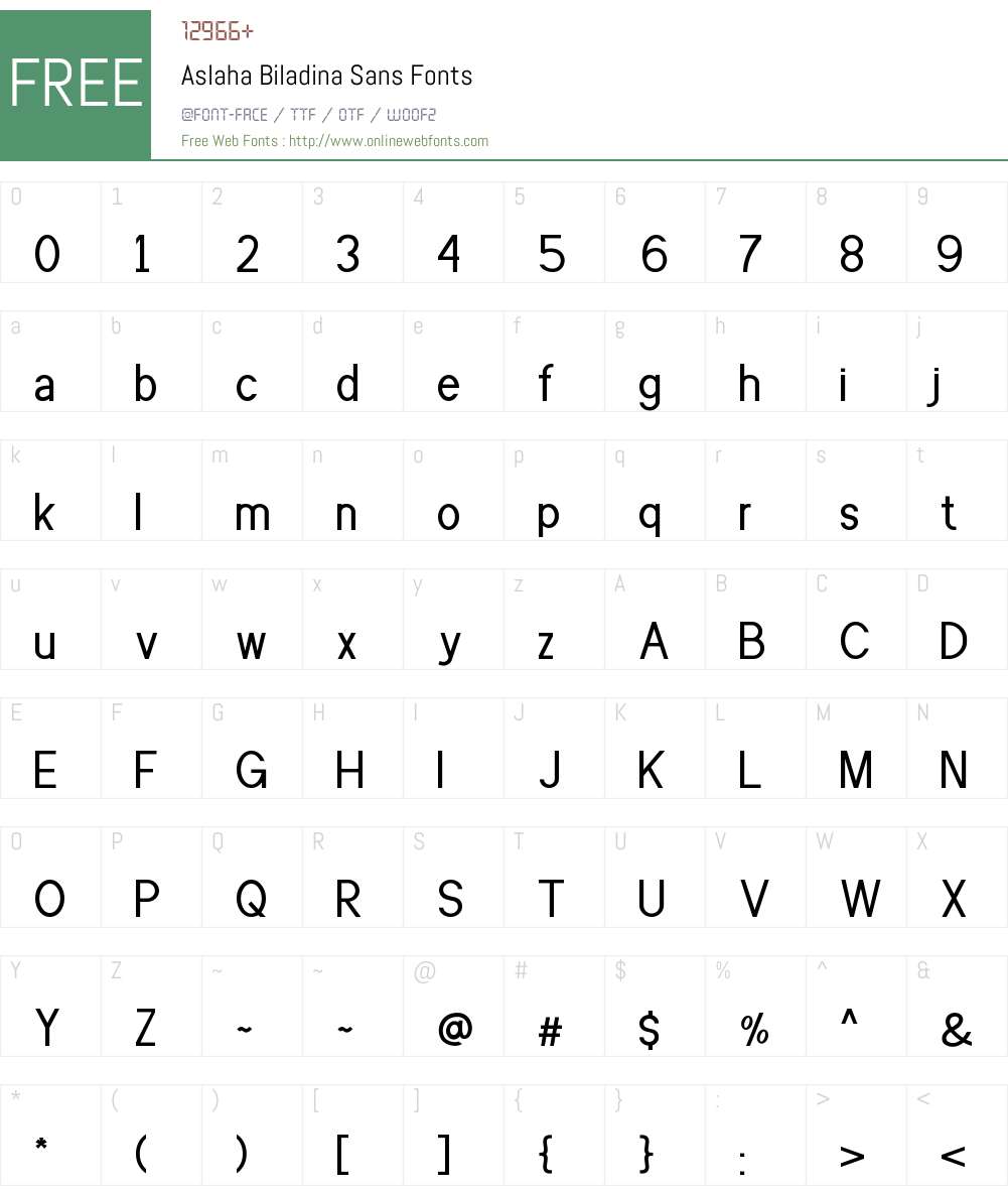 Aslaha Biladina Sans 1.00;August 30, 2021;FontCreator 12.0.0.2565 64 ...