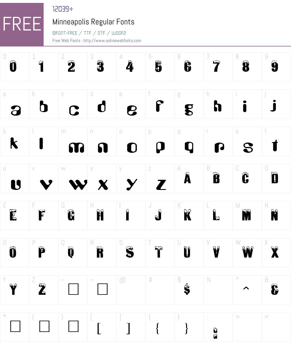 Minneapolis Regular 1.0 Thu Nov 10 23:23:45 1994 Fonts Free Download ...