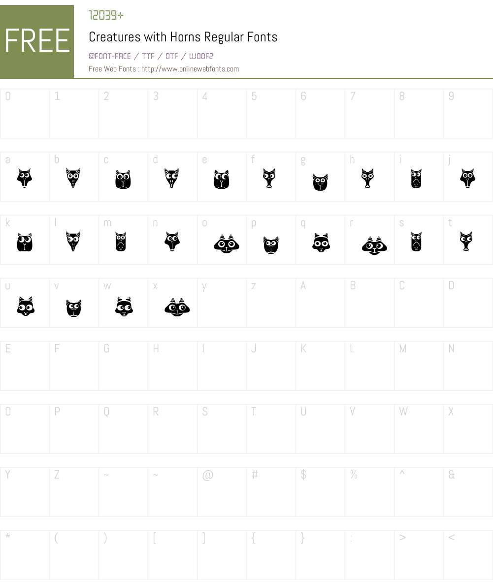 Creatures with Horns 1.000 Fonts Free Download - OnlineWebFonts.COM