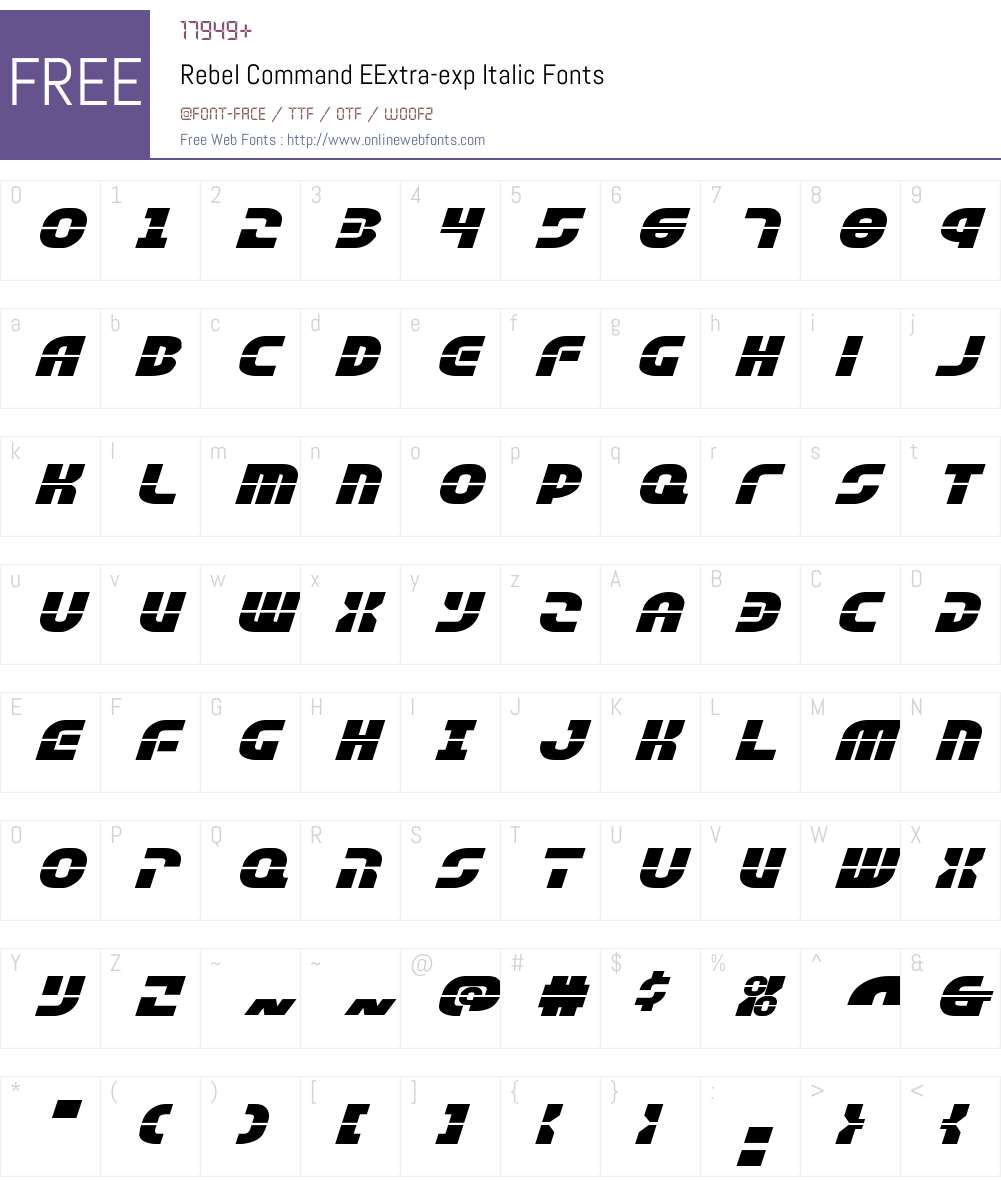 Rebel Command Extra-exp Italic 001.000 Fonts Free Download - OnlineWebFonts.COM
