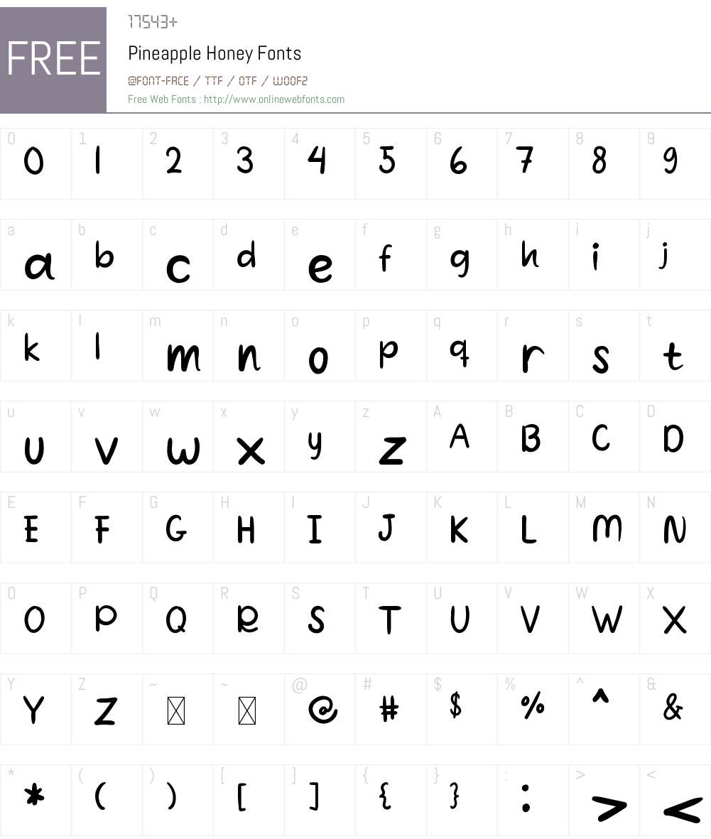 Pineapple Honey 1.002;Fontself Maker 3.5.4 Fonts Free Download - OnlineWebFonts.COM