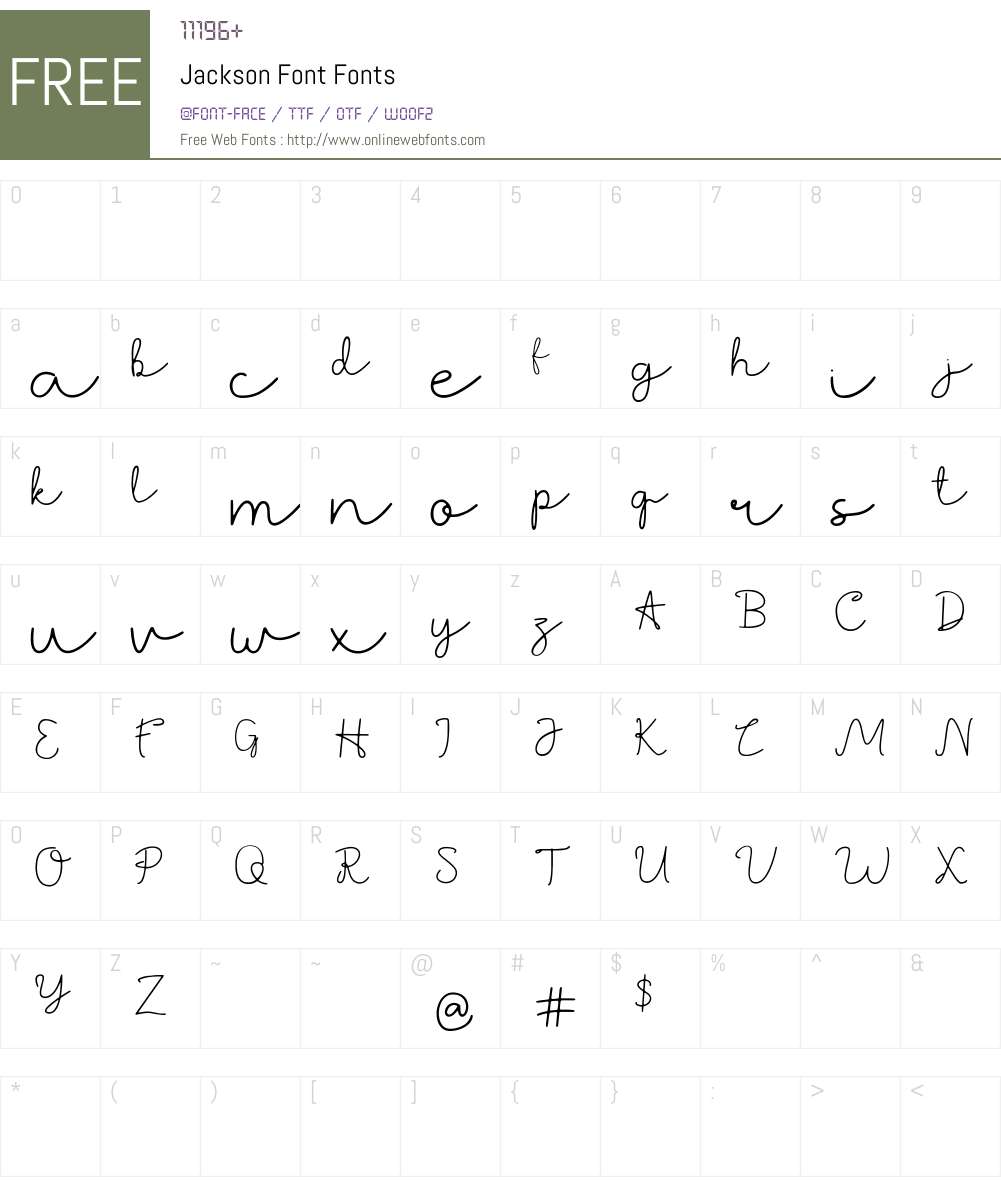 Jackson Font 1.00;May 2, 2019;FontCreator 11.5.0.2427 64-bit Fonts Free ...