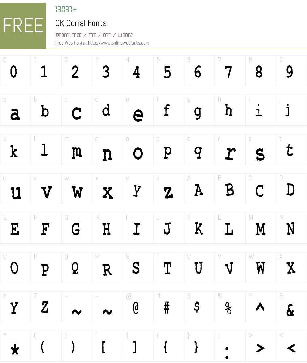 CK Corral 7/15/2002 Fonts Free Download - OnlineWebFonts.COM