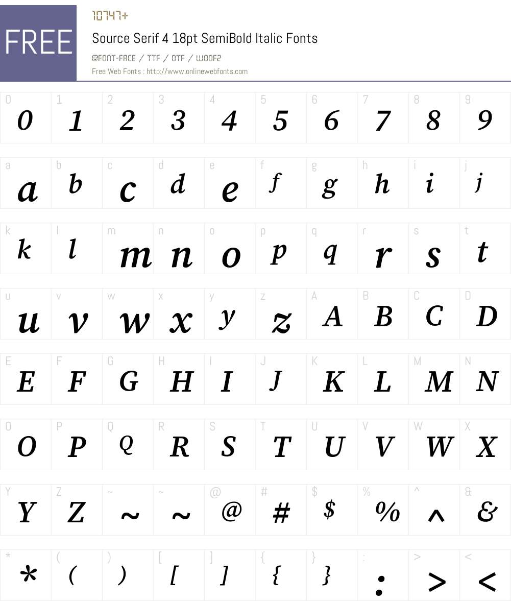 Source Serif 4 18pt SemiBold 4.004;hotconv 1.0.116;makeotfexe 2.5.65601 Fonts Free Download ...