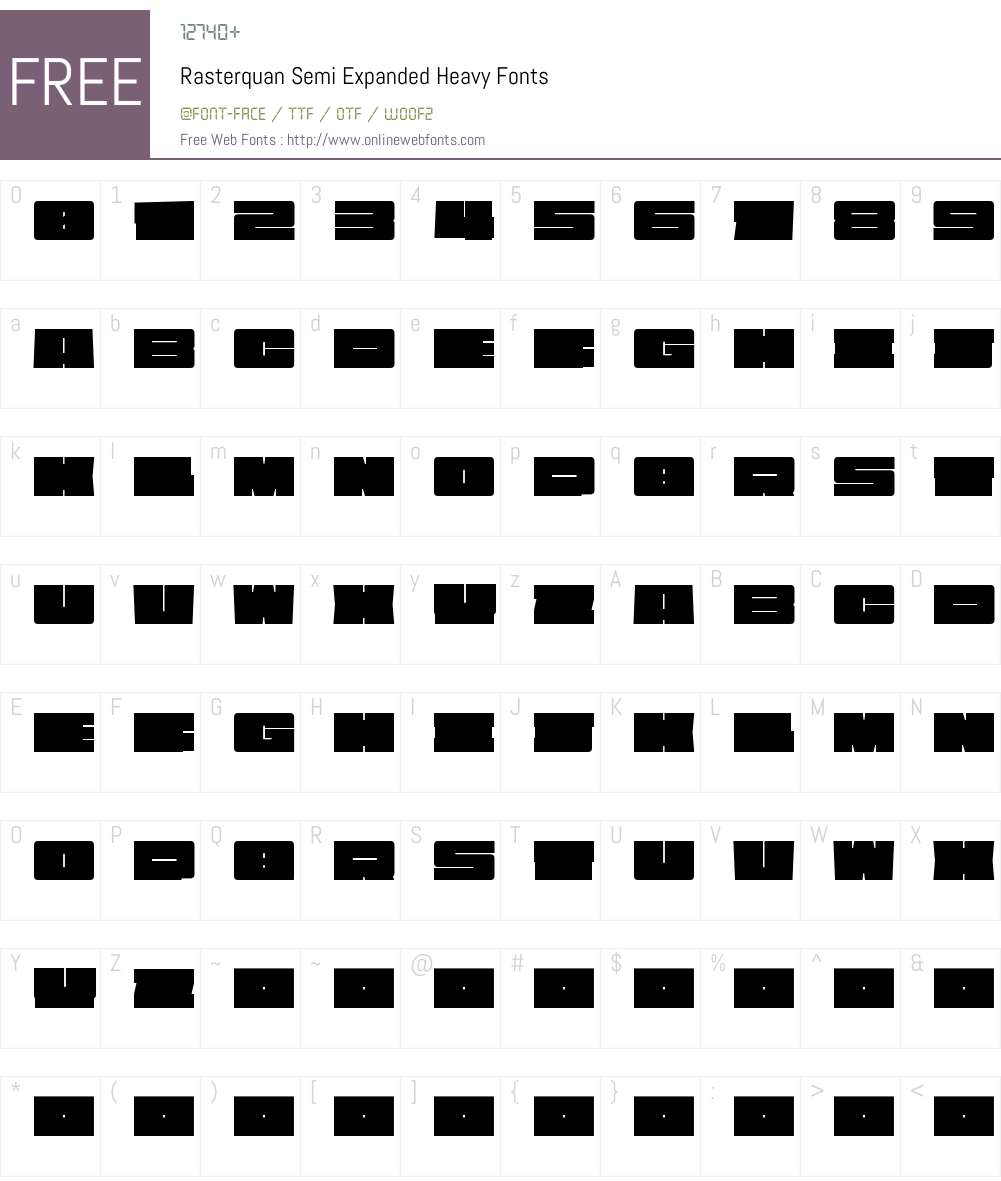 Rasterquan Semi Expanded Heavy 1.000 Fonts Free Download ...