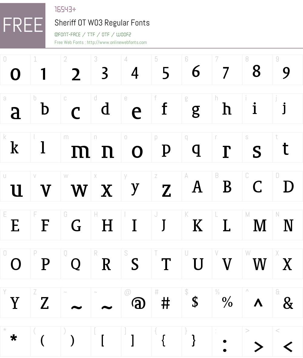 Sheriff OT W03 Regular 7.504 Fonts Free Download - OnlineWebFonts.COM