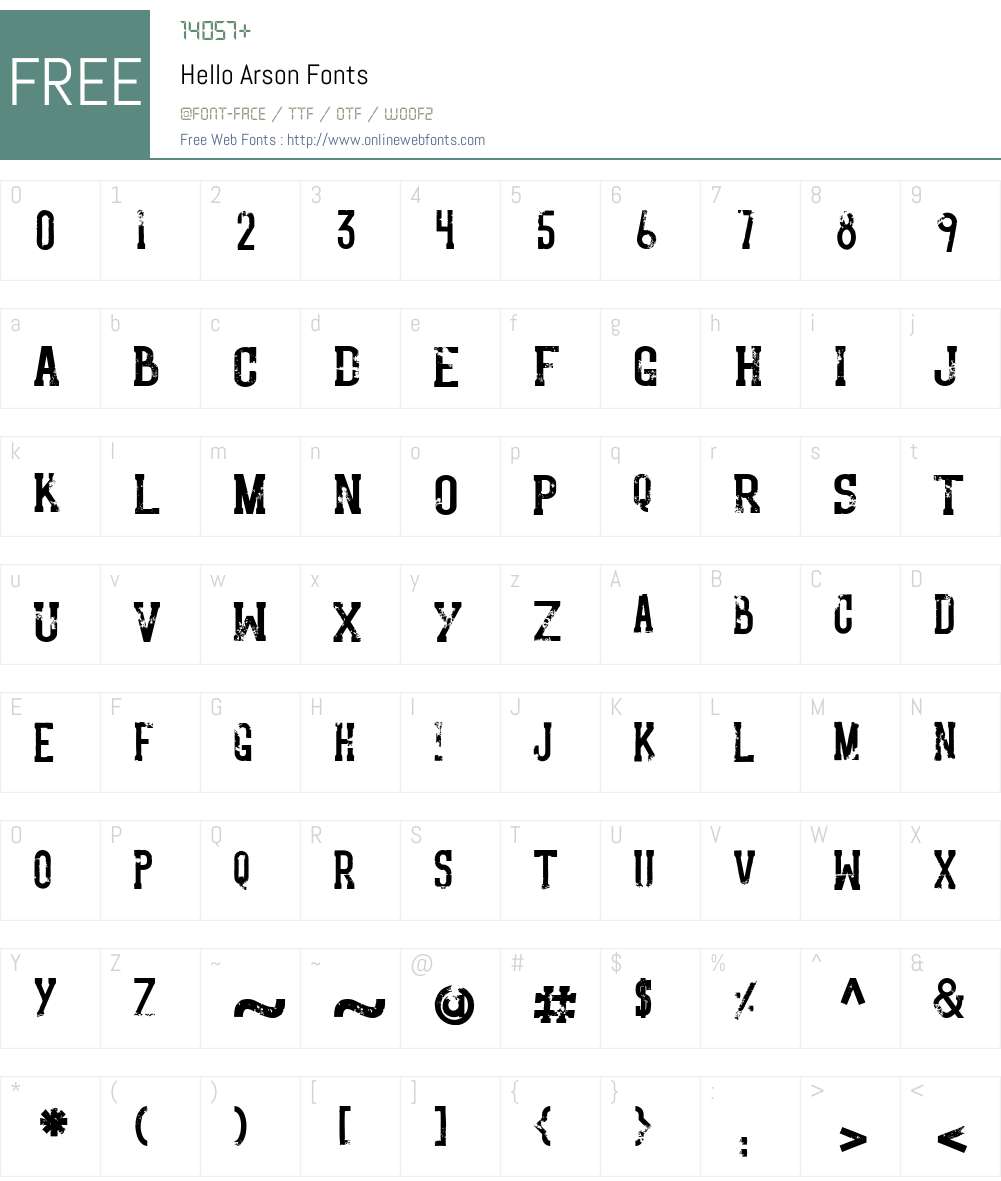Hello Arson Fonts Free Download - OnlineWebFonts.COM