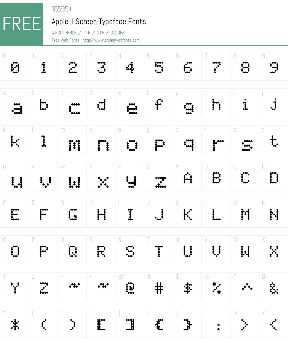 Apple II Screen Typeface 1.00;June 6, 2019;FontCreator 12.0.0.2525 64 ...