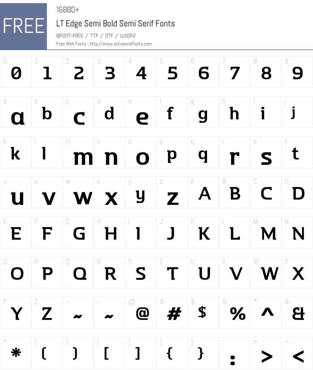 LT Edge Semi Serif SemBd 1.000 Fonts Free Download - OnlineWebFonts.COM