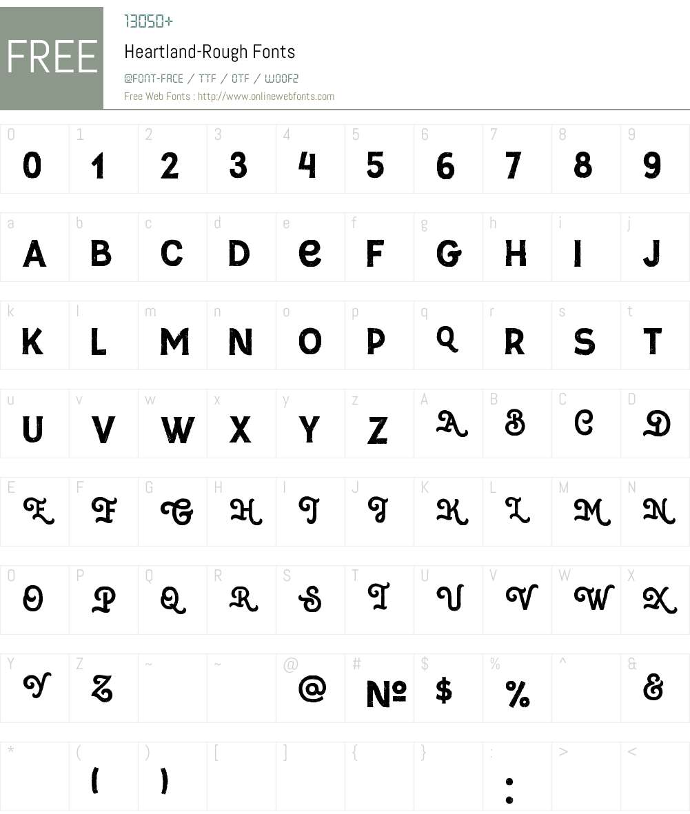 Heartland-Rough 1.000;PS 001.001;hotconv 1.0.56 Fonts Free Download ...