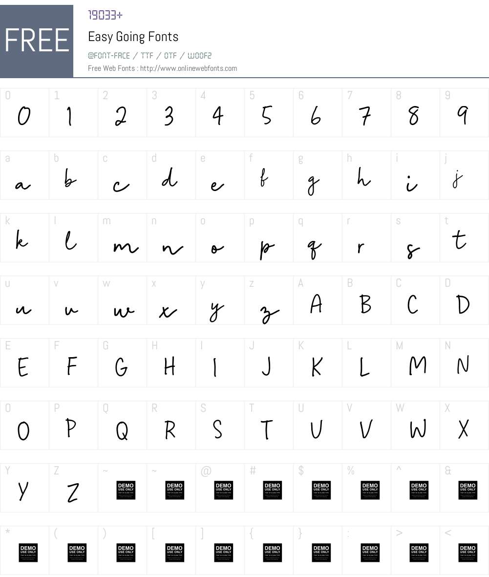 Easy Going - Demo 1.000 Fonts Free Download - OnlineWebFonts.COM