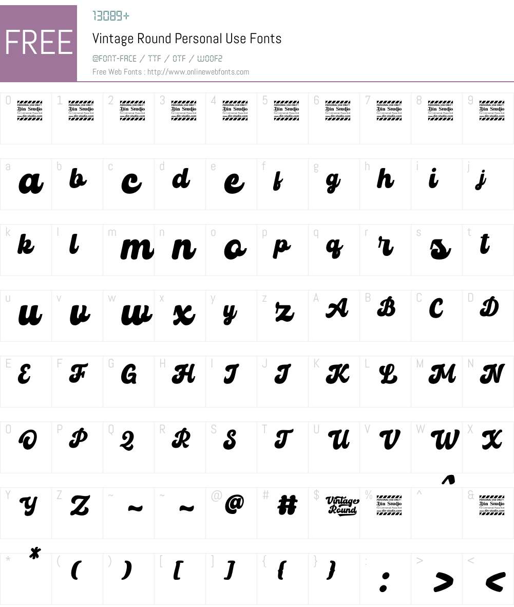 Vintage Round Personal Use 1.00;September 10, 2021;FontCreator 13.0.0 ...