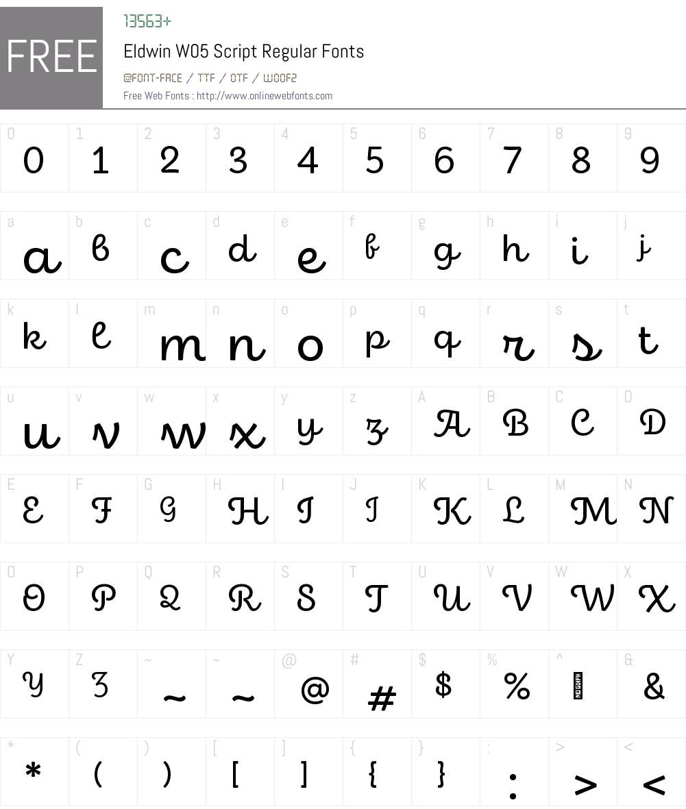 Eldwin-ScriptRegular 1.001 Fonts Free Download - OnlineWebFonts.COM