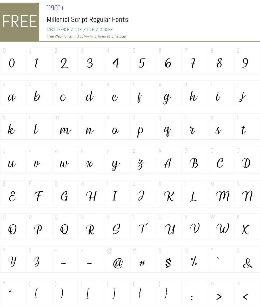 Millenial Script Regular 1.000 Fonts Free Download - OnlineWebFonts.COM