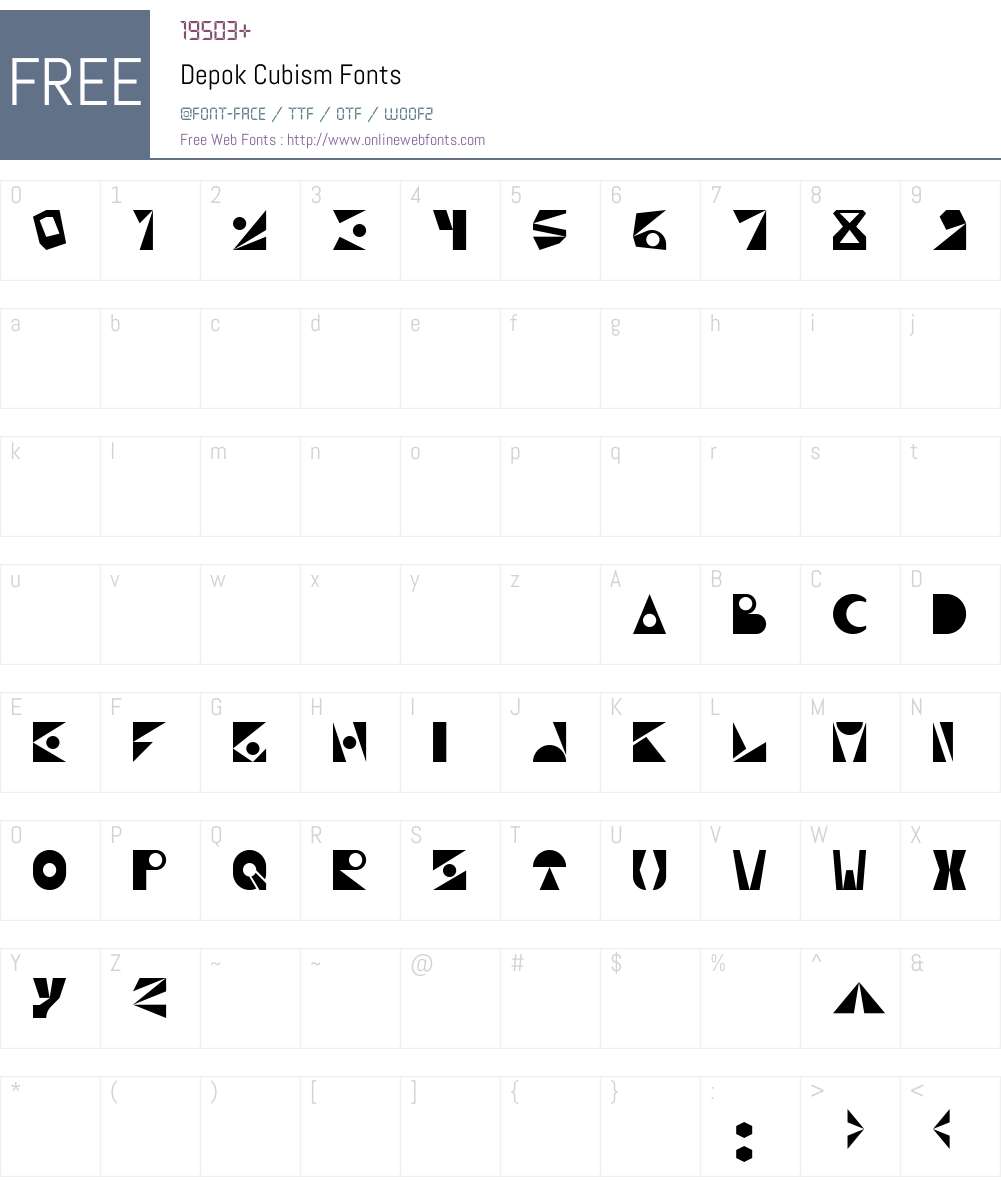 Depok Cubism 1.000 Fonts Free Download - OnlineWebFonts.COM
