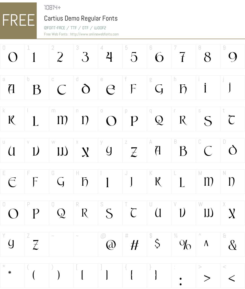 Cartius Demo 1.000 Fonts Free Download - OnlineWebFonts.COM