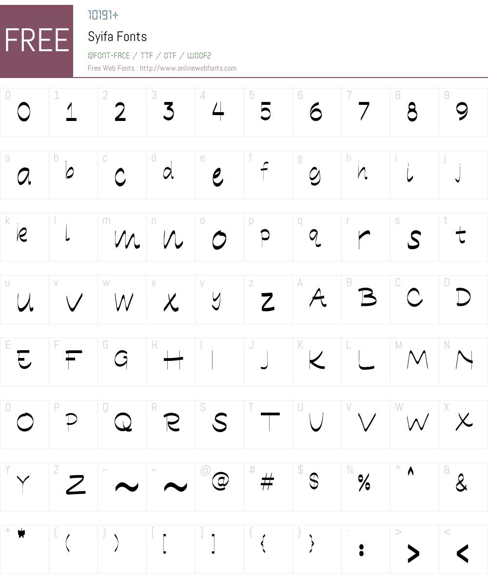 Syifa 1.025;Fontself Maker 3.5.4 Fonts Free Download - OnlineWebFonts.COM