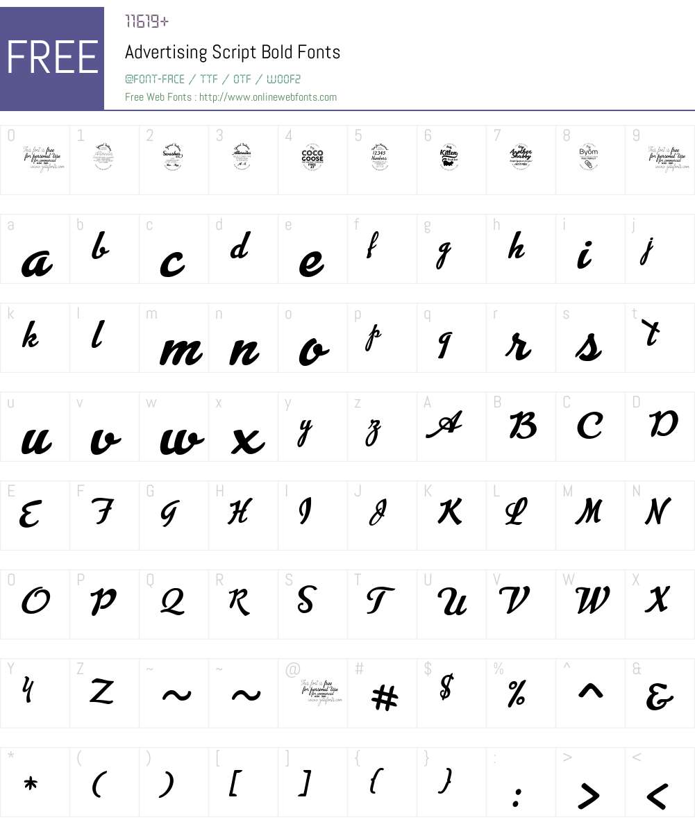 Advertising Script Bold 1.000 Fonts Free Download - OnlineWebFonts.COM