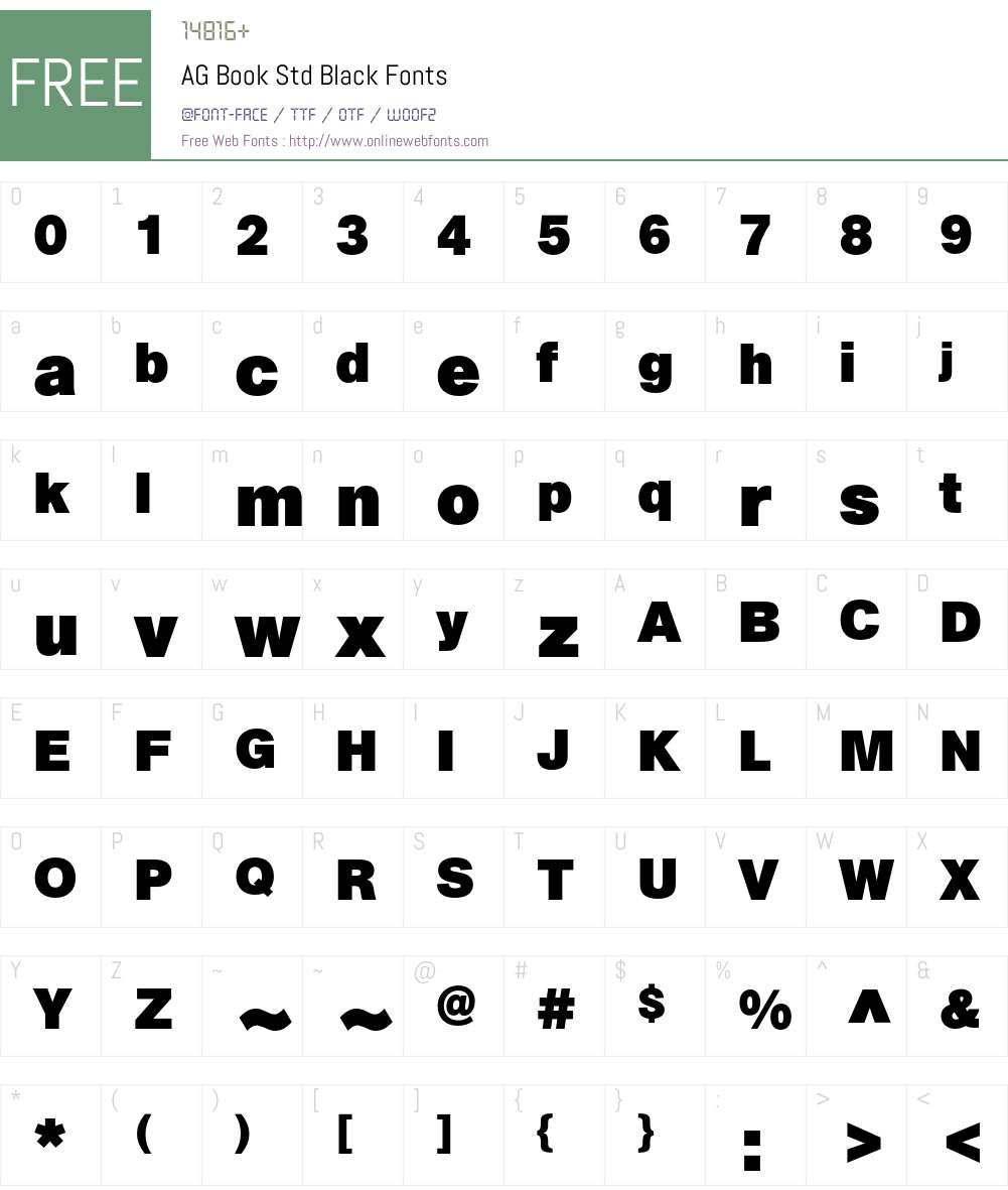 AG Book Std Black 001.000;Core 1.0.00;otf.5.04.2741;44.10W Fonts Free ...