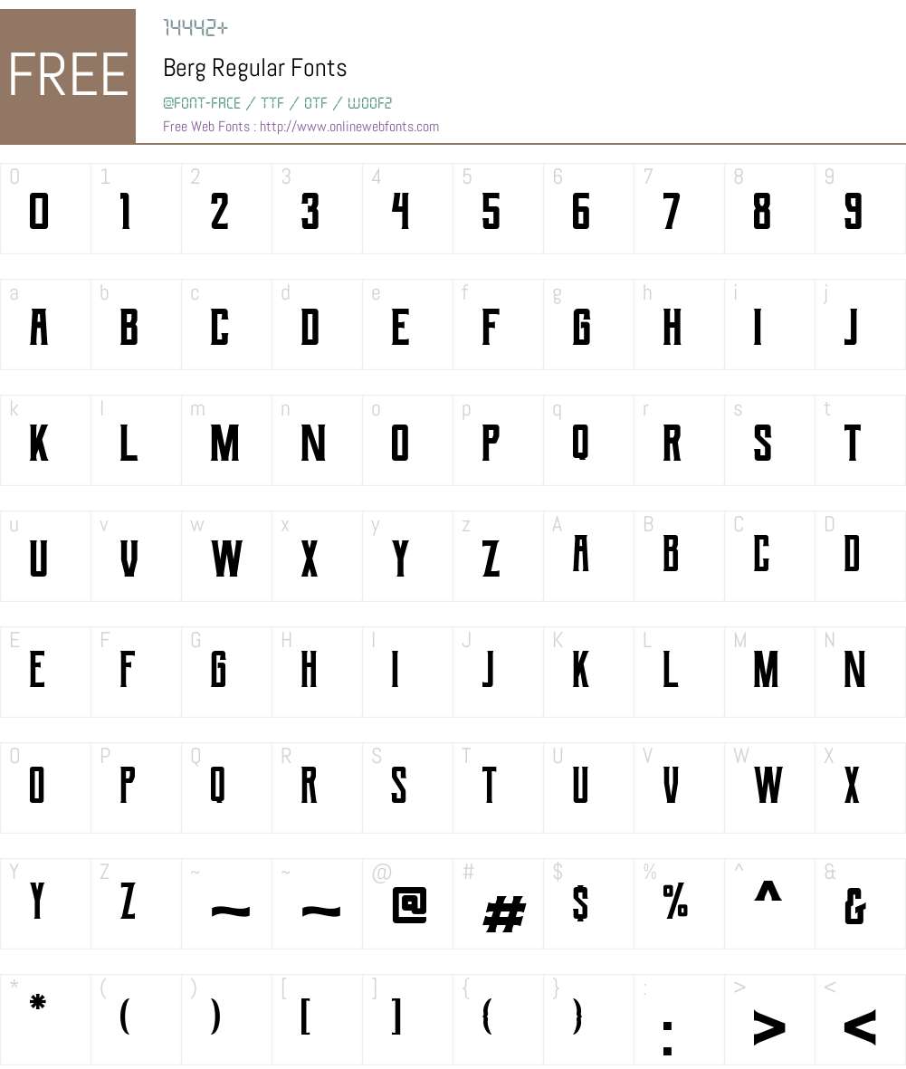 Berg Regular Fonts Free Download - OnlineWebFonts.COM