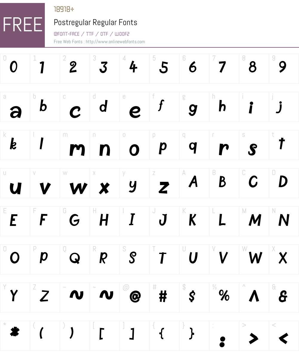 Postregular Regular 1.000 Fonts Free Download - OnlineWebFonts.COM