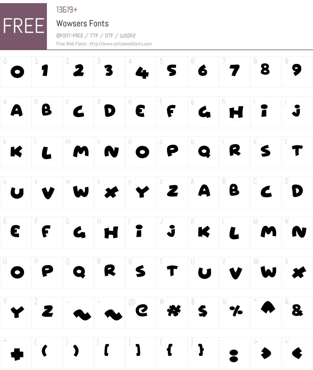 Wowsers 1.00 August 6, 2017, initial release Fonts Free Download ...