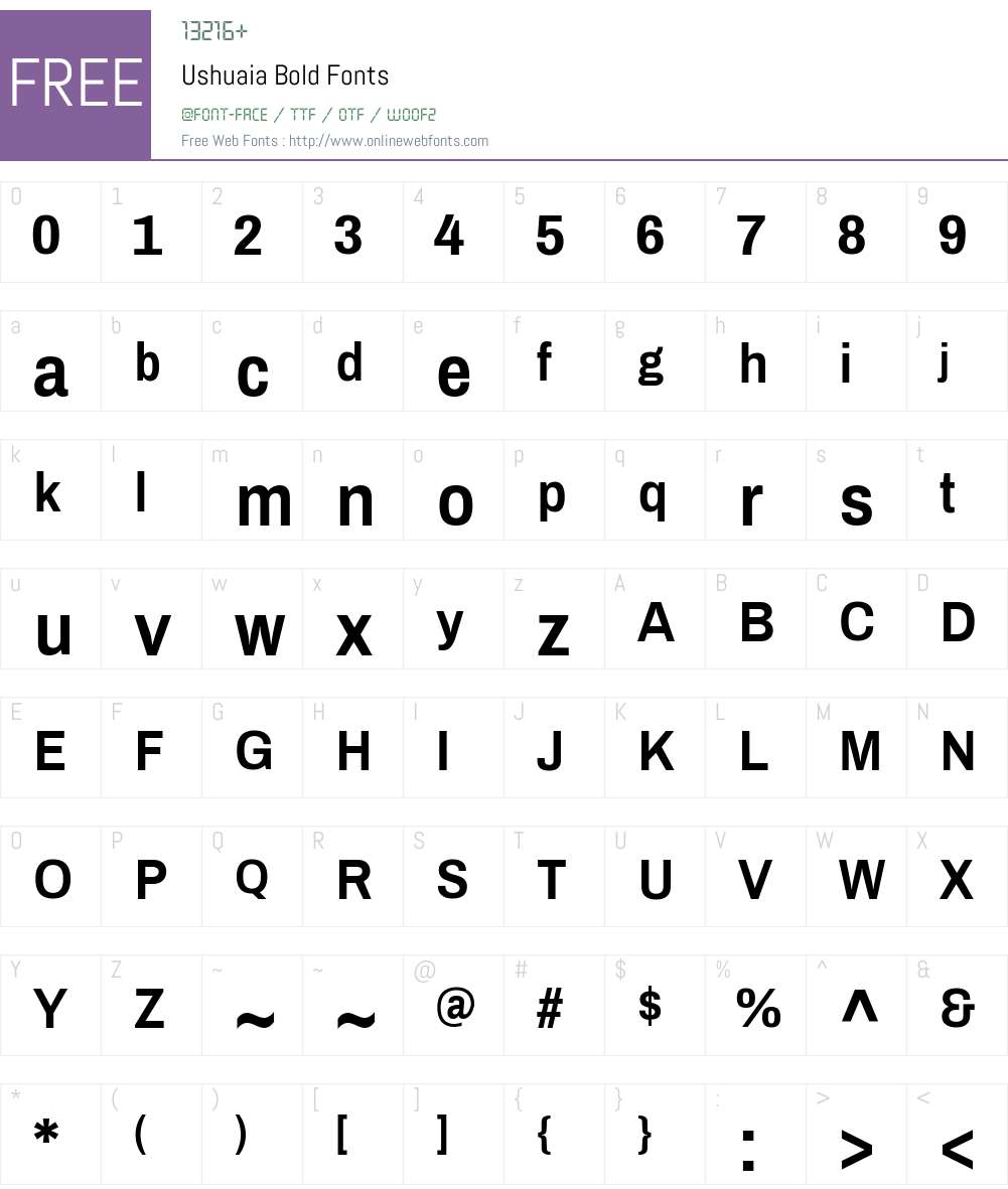 Ushuaia Bold 1.000 Fonts Free Download - OnlineWebFonts.COM