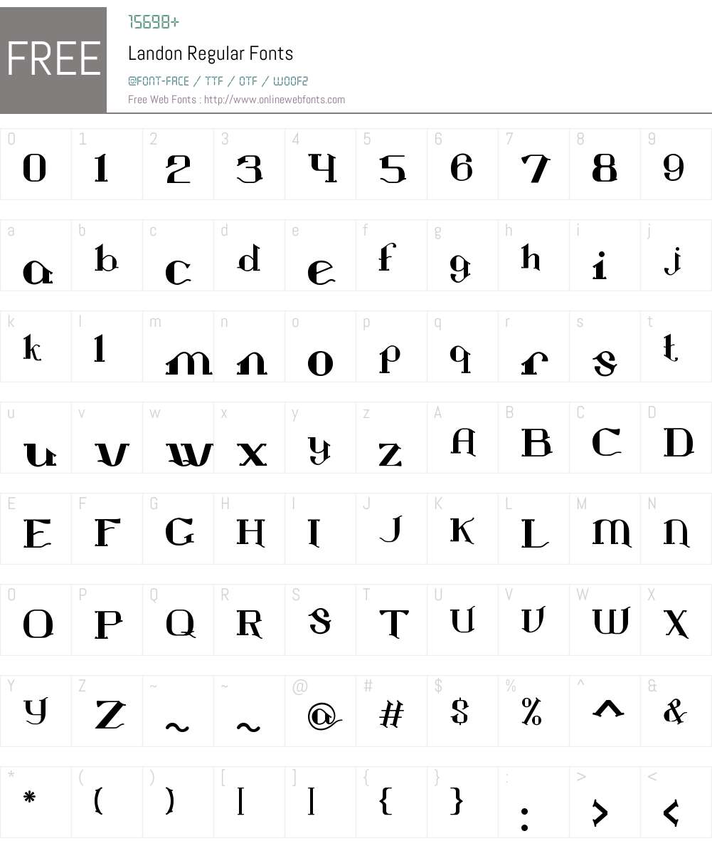 Landon Regular 1.000 Fonts Free Download - OnlineWebFonts.COM