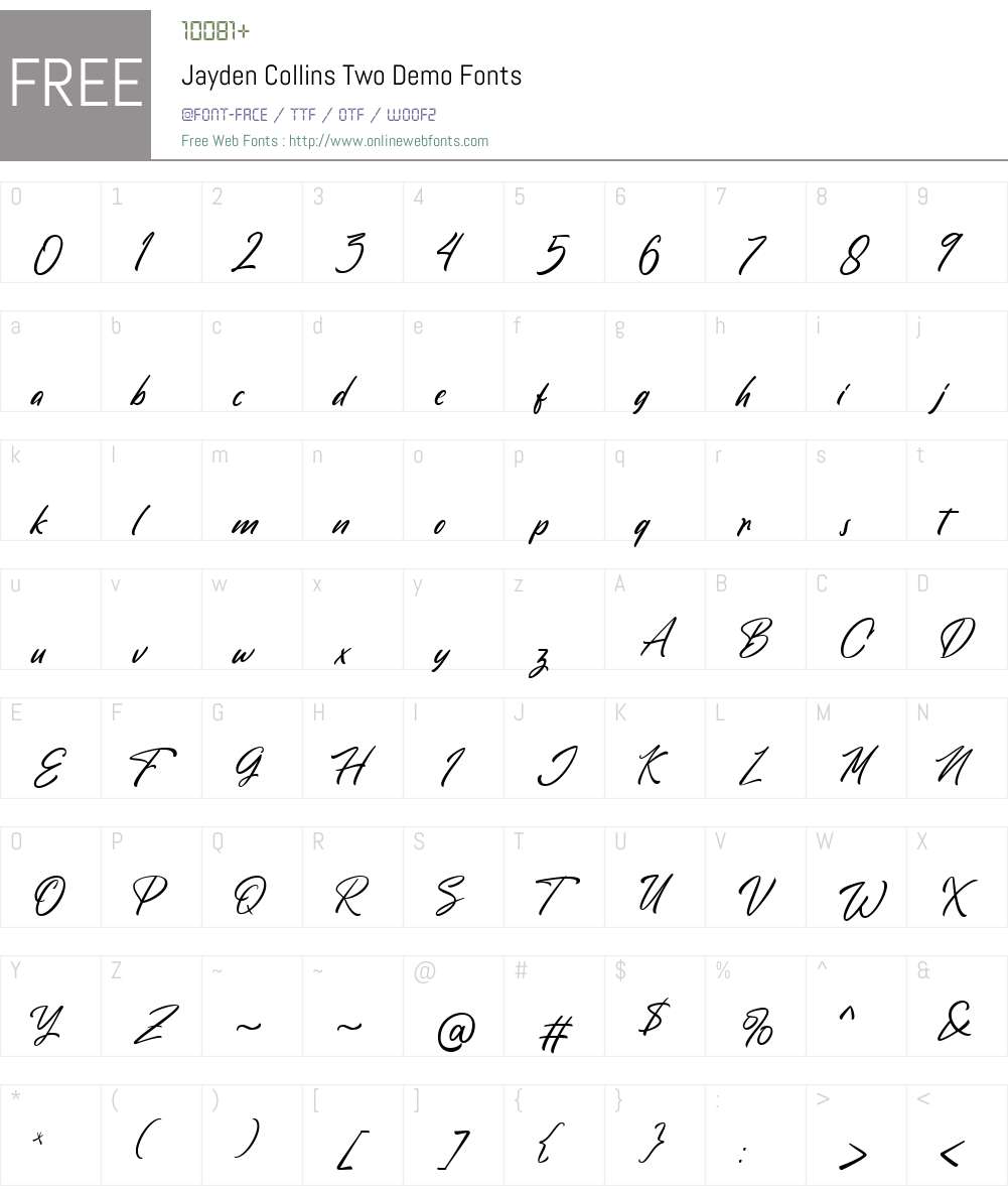 Jayden Collins Two Demo 1.001;Fontself Maker 3.5.7 Fonts Free Download - OnlineWebFonts.COM