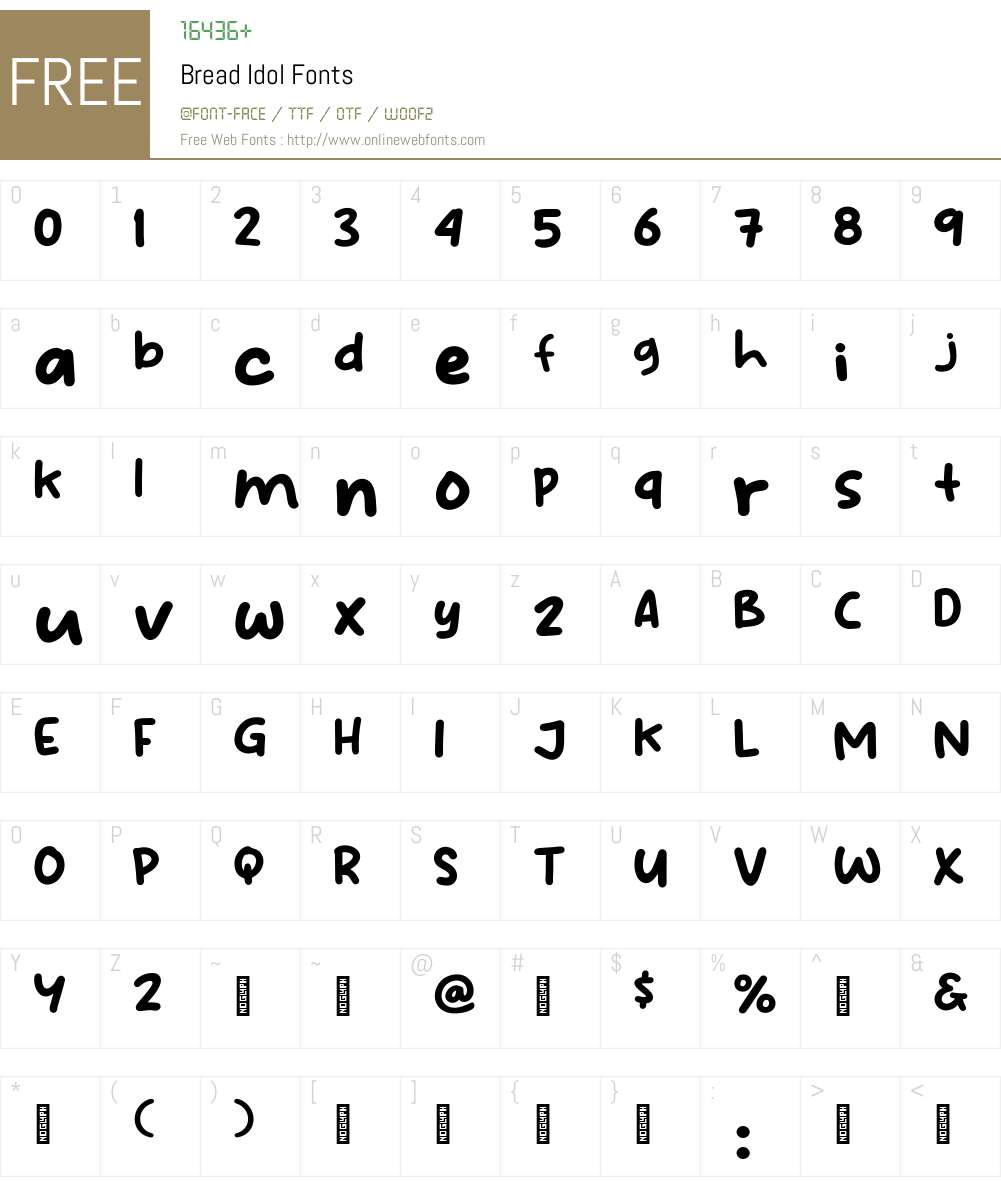 Bread Idol 1.000 Fonts Free Download - OnlineWebFonts.COM