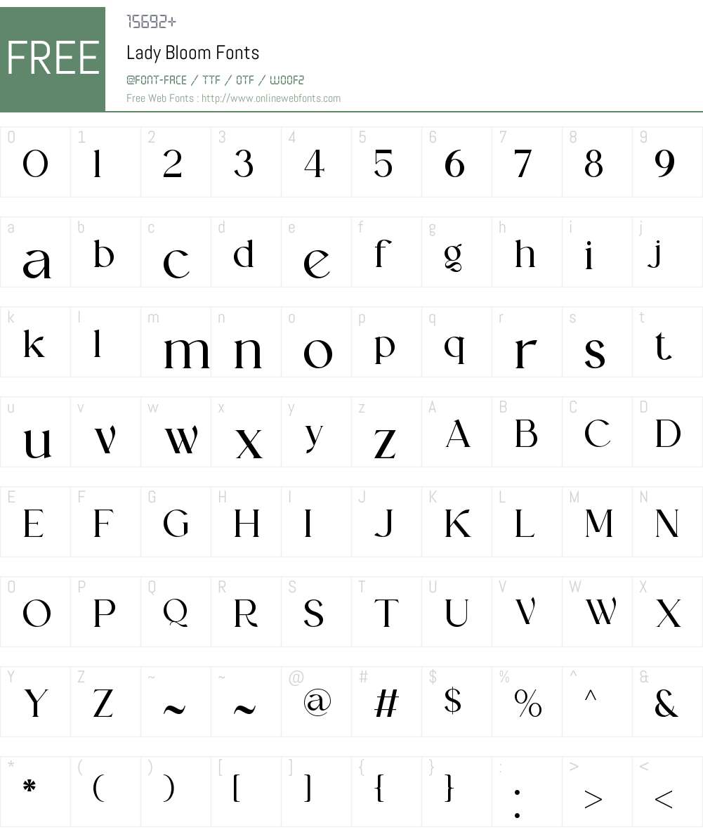 Lady Bloom 1.00;November 24, 2023;FontCreator 13.0.0.2683 64-bit Fonts ...