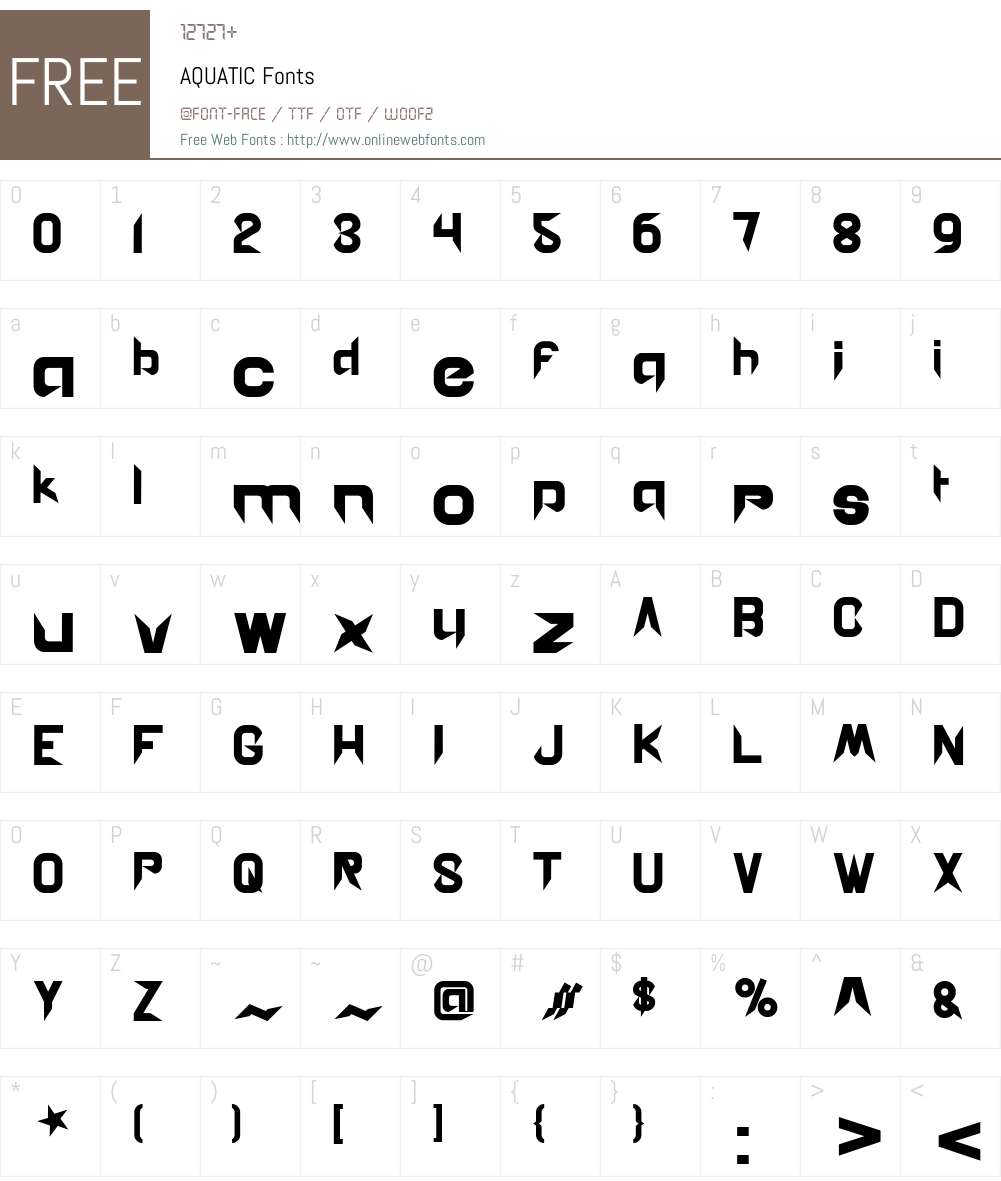 AQUATIC 1.00;July 5, 2022;FontCreator 11.5.0.2427 32-bit Fonts Free ...