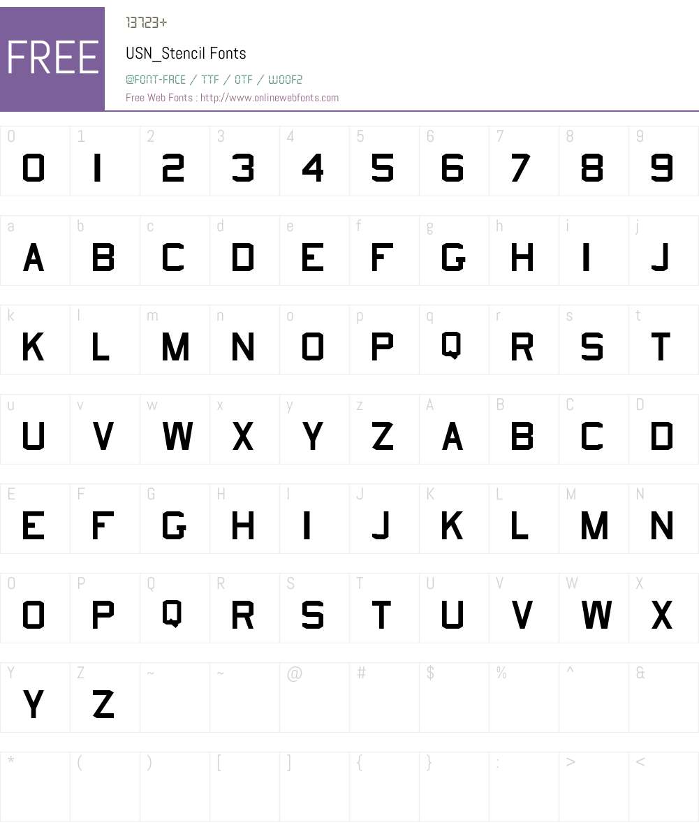 USN_Stencil Fonts Free Download - OnlineWebFonts.COM