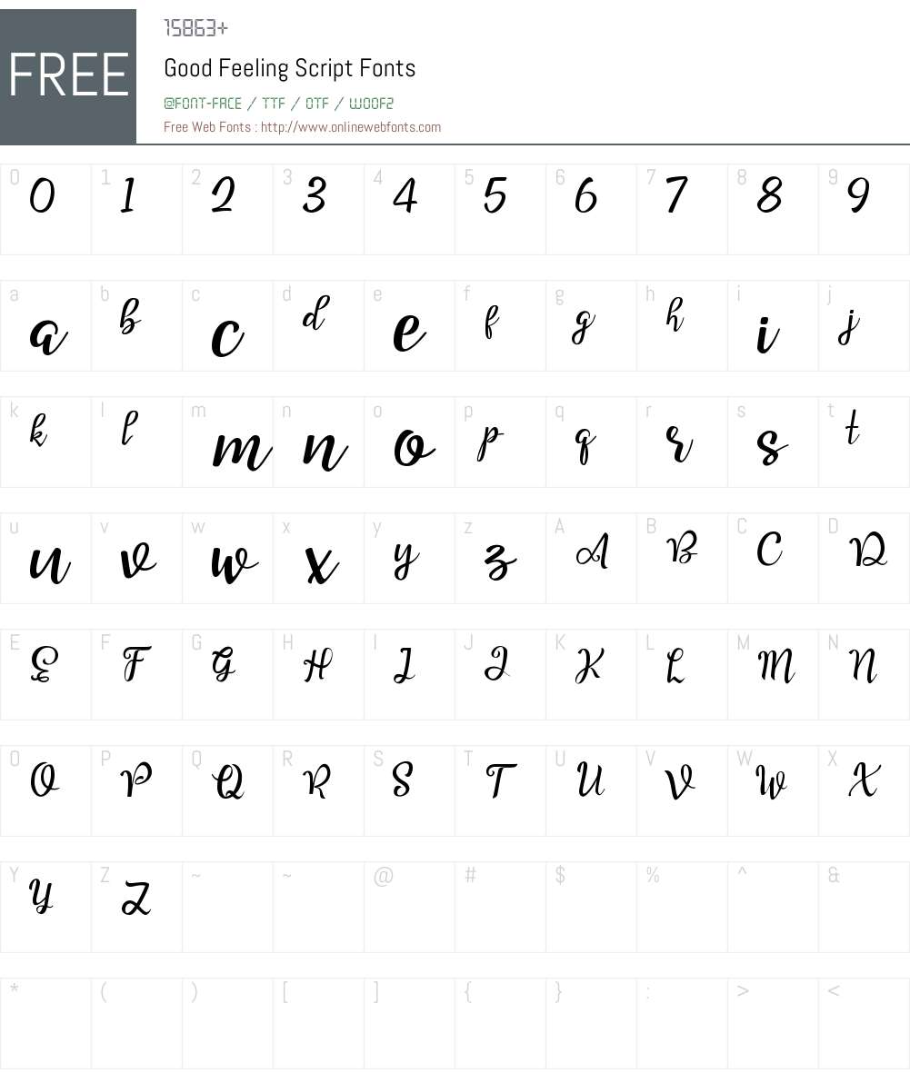 Good Feeling Script 1.00;January 16, 2019;FontCreator 11.5.0.2427 64 ...