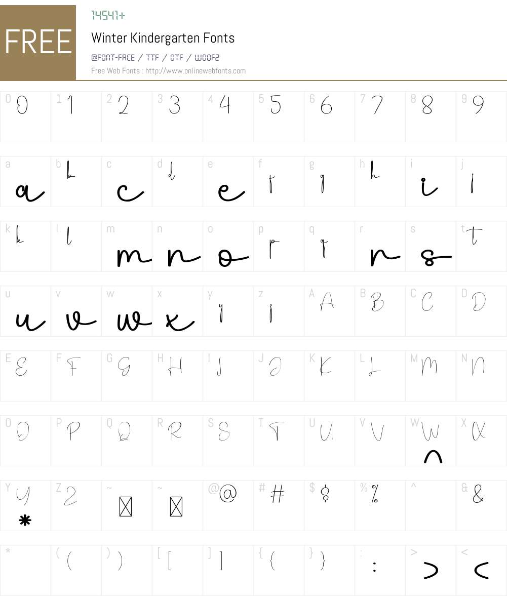 Winter Kindergarten 1.002;Fontself Maker 3.5.9 Fonts Free Download ...