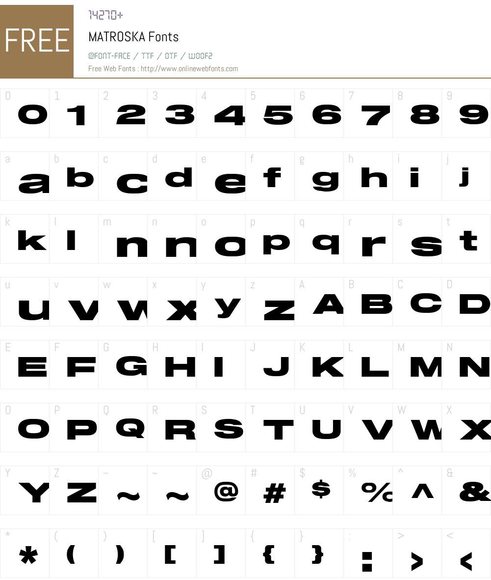 MATROSKA 1.00;June 16, 2019; Fonts Free Download - OnlineWebFonts.COM