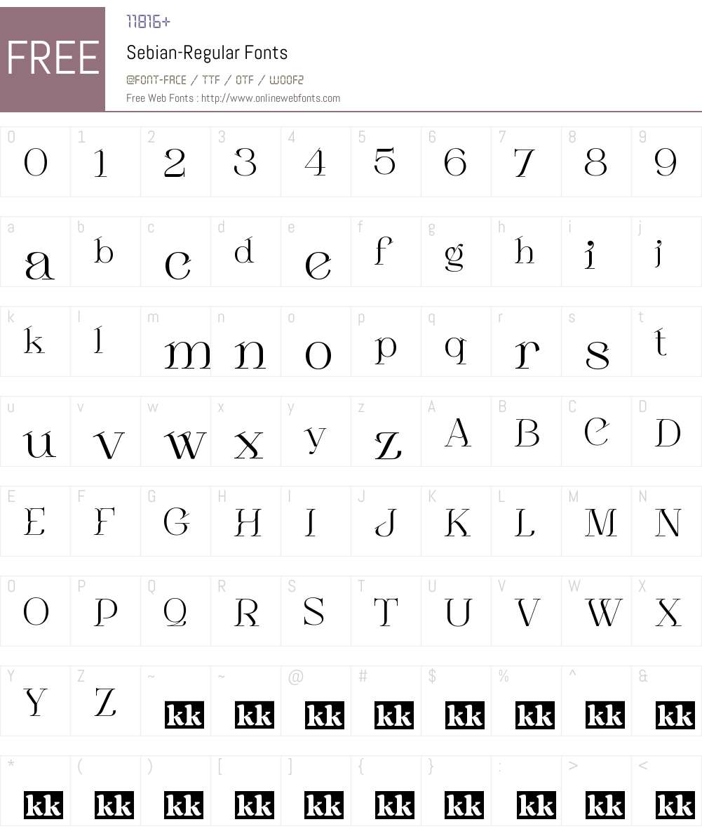 Sebian 1.000 Fonts Free Download - OnlineWebFonts.COM
