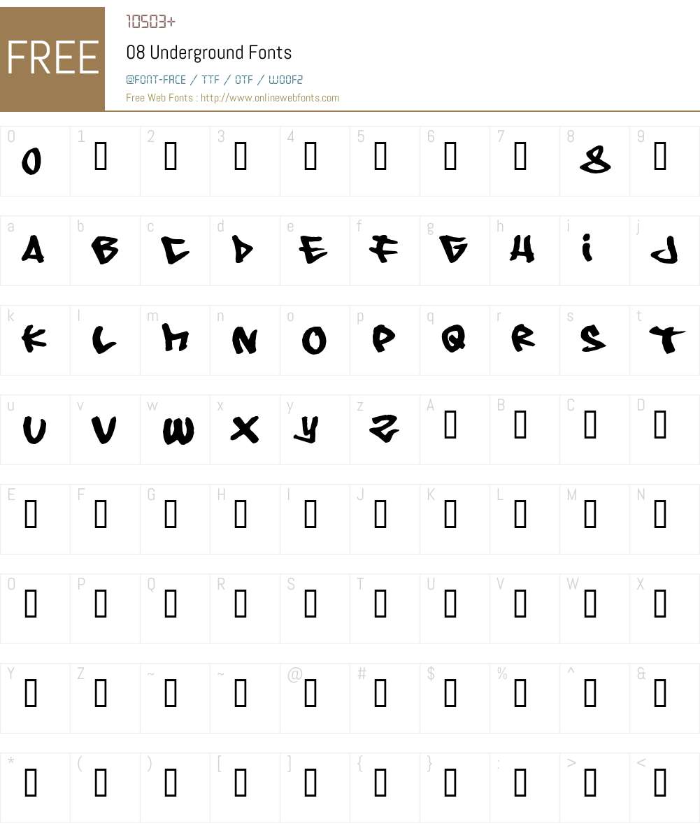 08 Underground 1.00 Fonts Free Download - OnlineWebFonts.COM