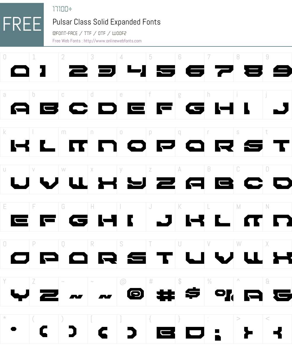 Pulsar Class Solid Expanded 1.0; 2016 Fonts Free Download - OnlineWebFonts.COM
