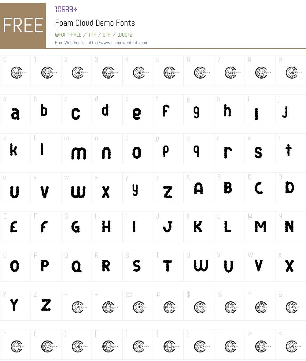 Foam Cloud Demo 1.006;Fontself Maker 3.5.4 Fonts Free Download - OnlineWebFonts.COM