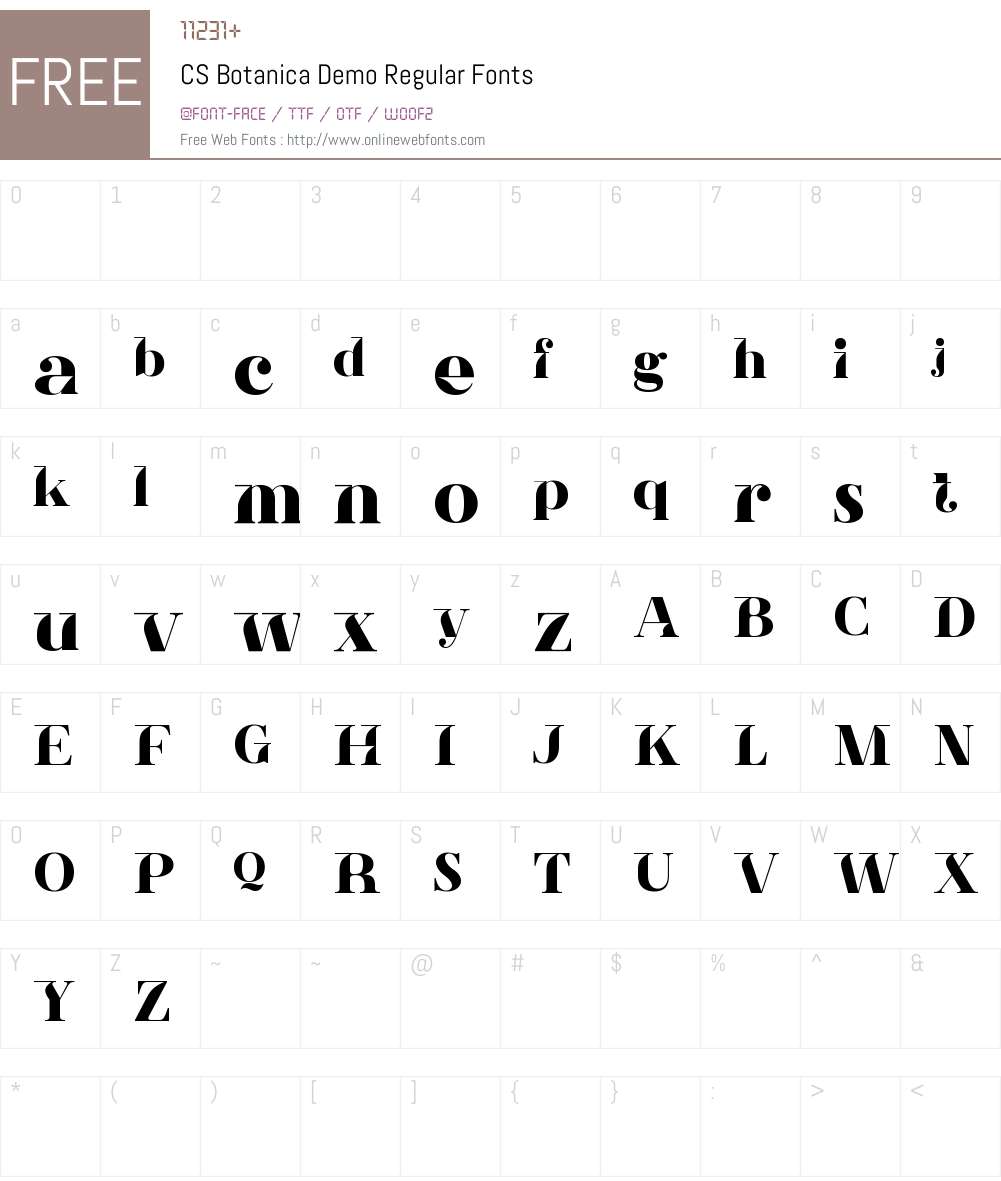 CS Botanica Demo 1.000 Fonts Free Download - OnlineWebFonts.COM