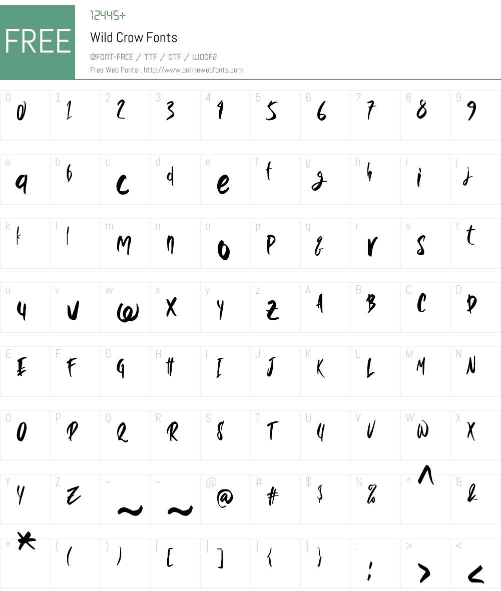 Wild Crow 1.00;January 21, 2021;FontCreator 11.5.0.2430 64-bit Fonts Free Download ...