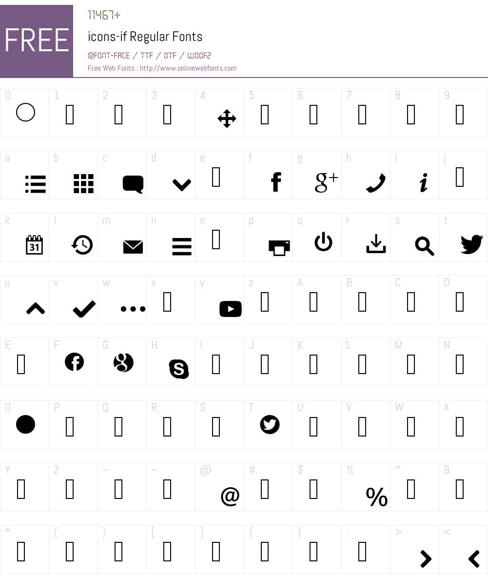 icons-if Regular 1.020 Fonts Free Download - OnlineWebFonts.COM