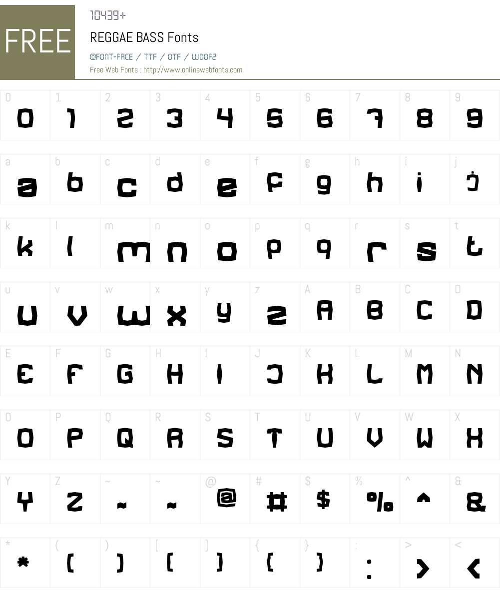 REGGAE BASS 1.00;November 12, 2017;FontCreator 11.0.0.2408 64-bit Fonts ...